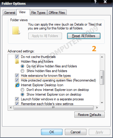 ปิด/เปิด การแสดงนามสกุลไฟล์ (Extensions for known file types) | พลังจิต